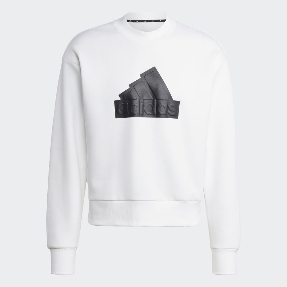 adidas Men's Future Icon Badge of Sport Crewneck, White/Black, Large