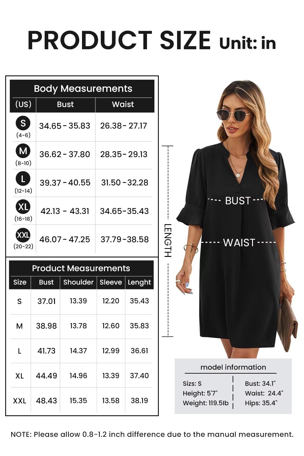 Wkior Summer Dress for Women Short Sleeve Solid Color Loose Swing Elegant Dress Indigo L