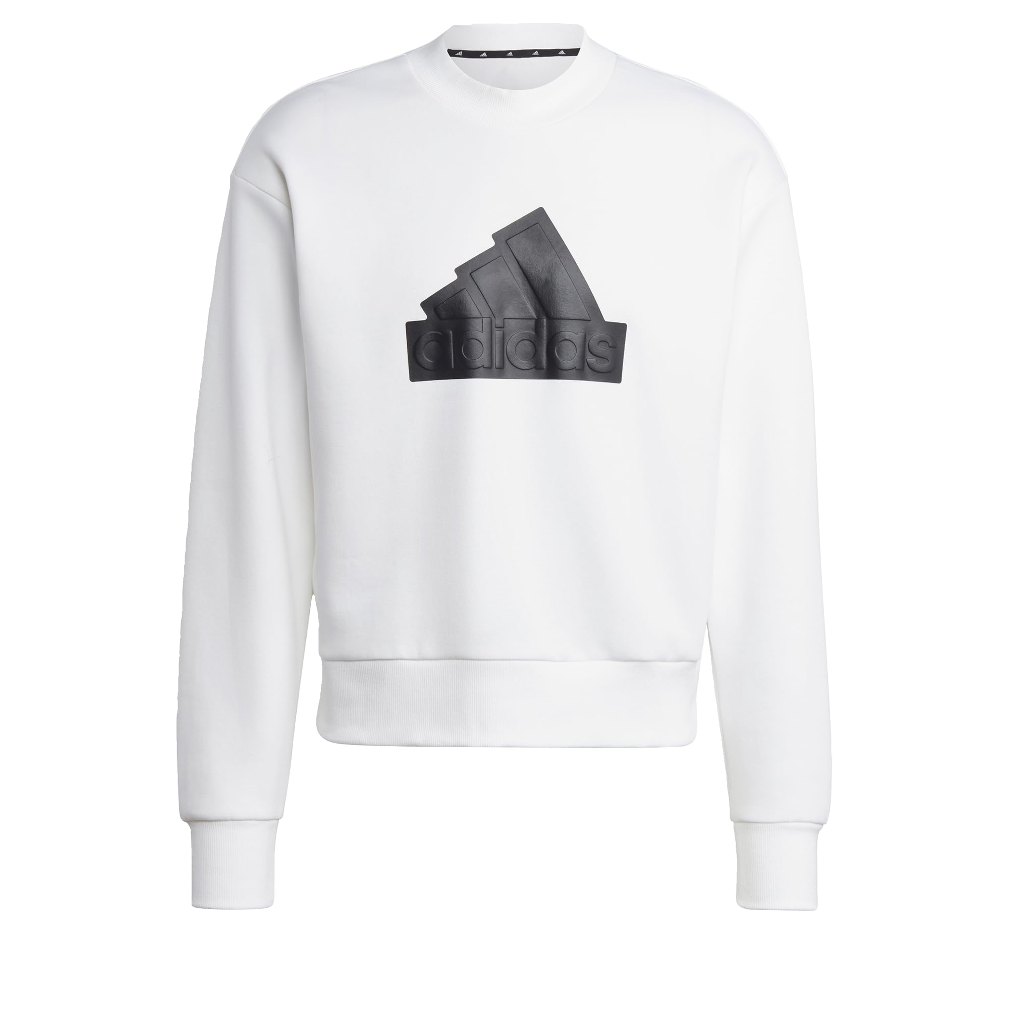 adidas Men's Future Icon Badge of Sport Crewneck, White/Black, Large