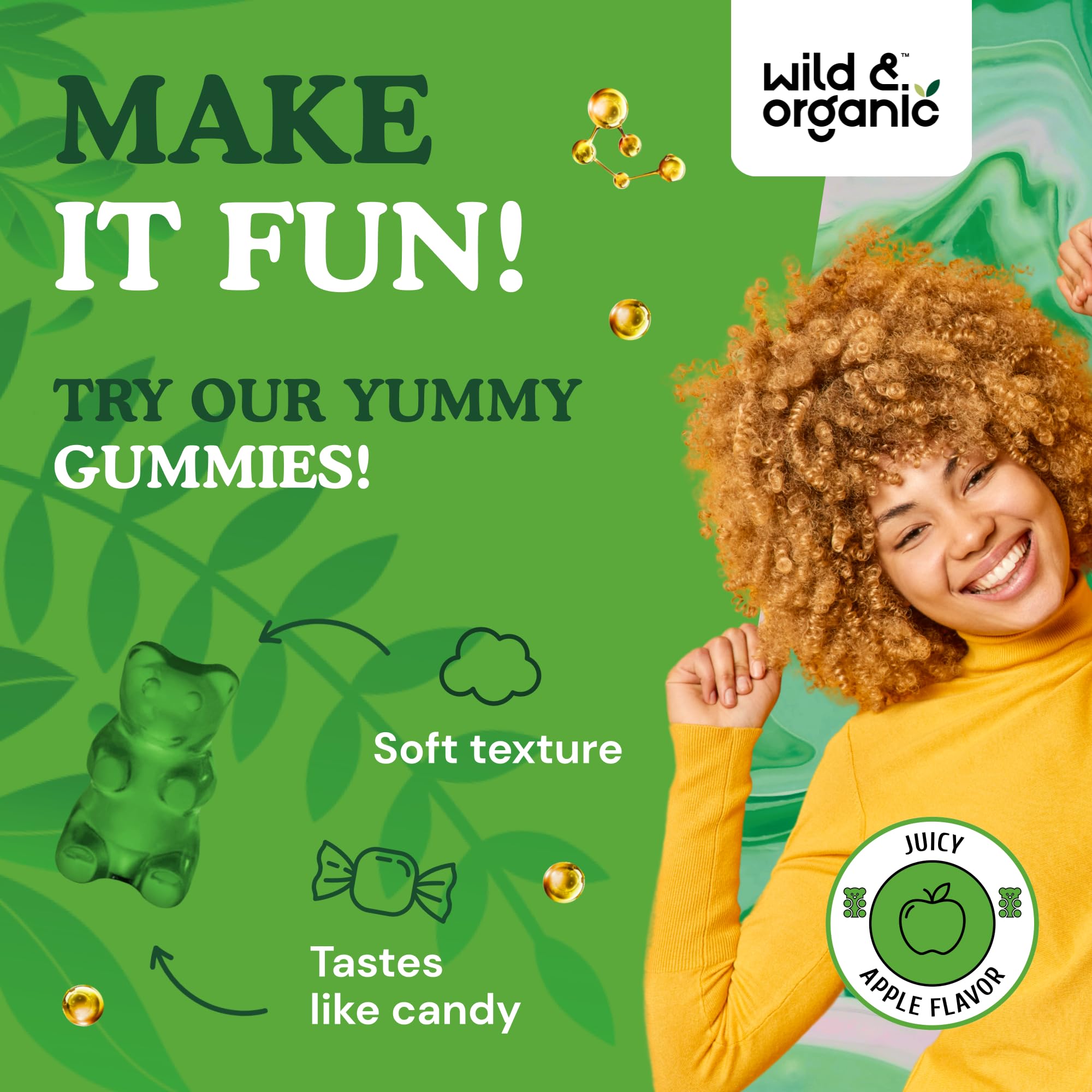 Wild & Organic Iodine Gummies 250mcg - Immune Support Complex w/Potassium Iodide - Selenium Zinc Iodine Supplement for Immunity & Overall Support - 60 Vegan, Pectin-Based Gummies