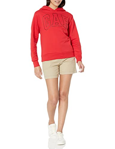 GAP womens Logo Sherpa Lined Hood Sweatshirt, Modern Red, Medium US