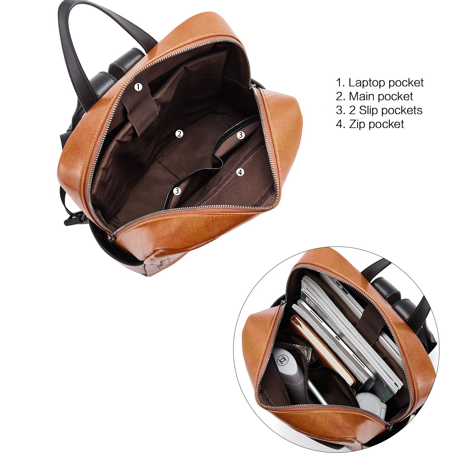 BOSTANTEN Womens Leather Wallets Bundle Genuine Leather Backpack