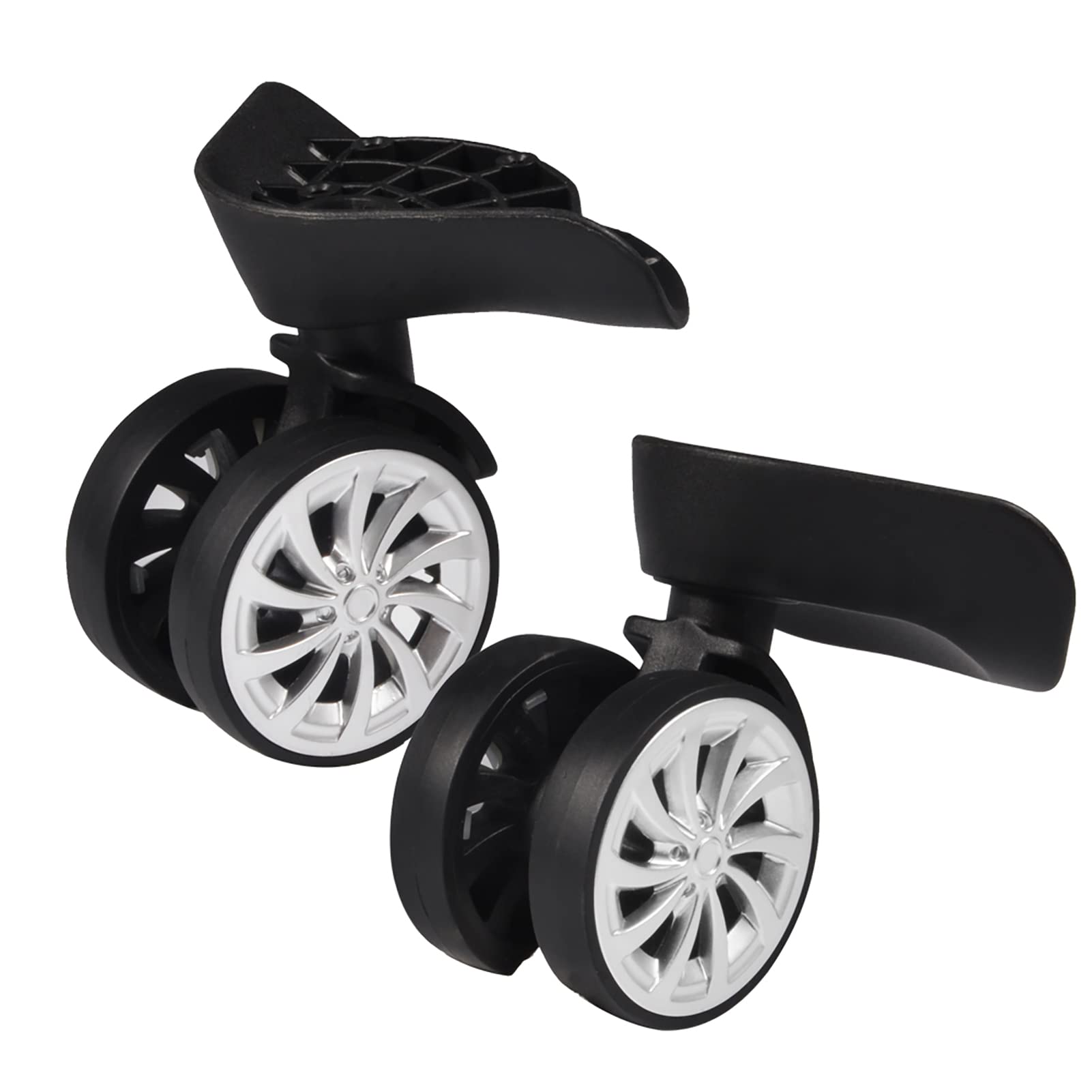 Luggage Suitcase Replacement Wheel, 360 Degree Swivel Caster Wheel Black Plastic Travel Luggage Trolley Spare Rotating Wheel for Outdoor Repair Replacement