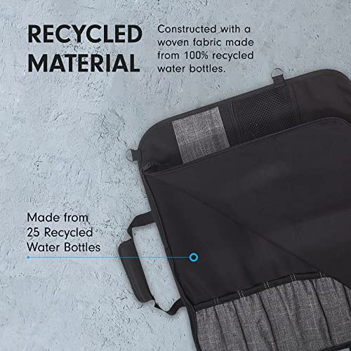 Messermeister Preservation 8-Pocket Knife Luggage, Black - 8 Elasticized, Reinforced Pockets for Culinary Tools - Holds Up to 18” Knife - Made From 100% Recycled Water Bottles