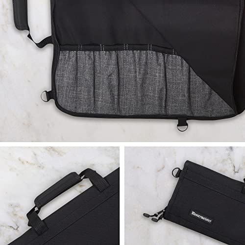 Messermeister Preservation 8-Pocket Knife Luggage, Black - 8 Elasticized, Reinforced Pockets for Culinary Tools - Holds Up to 18” Knife - Made From 100% Recycled Water Bottles
