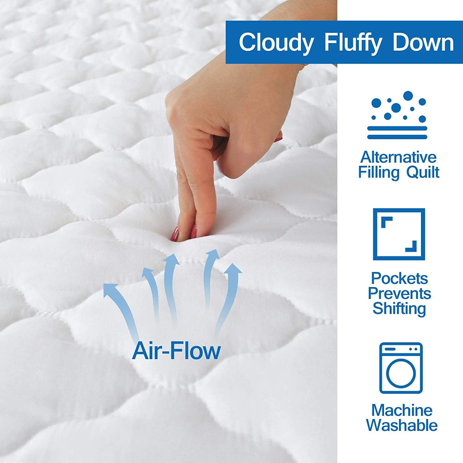 Cot Mattress Pad Waterproof Mattress Protector, Quilted Cot Size Mattress Cover 30" X 75" X 10" Fitted for Narrow Twin/Camp Bunk/Rvs Bunk/Guest Beds, Deep Pocket Mattress Topper, White (Cover Only)