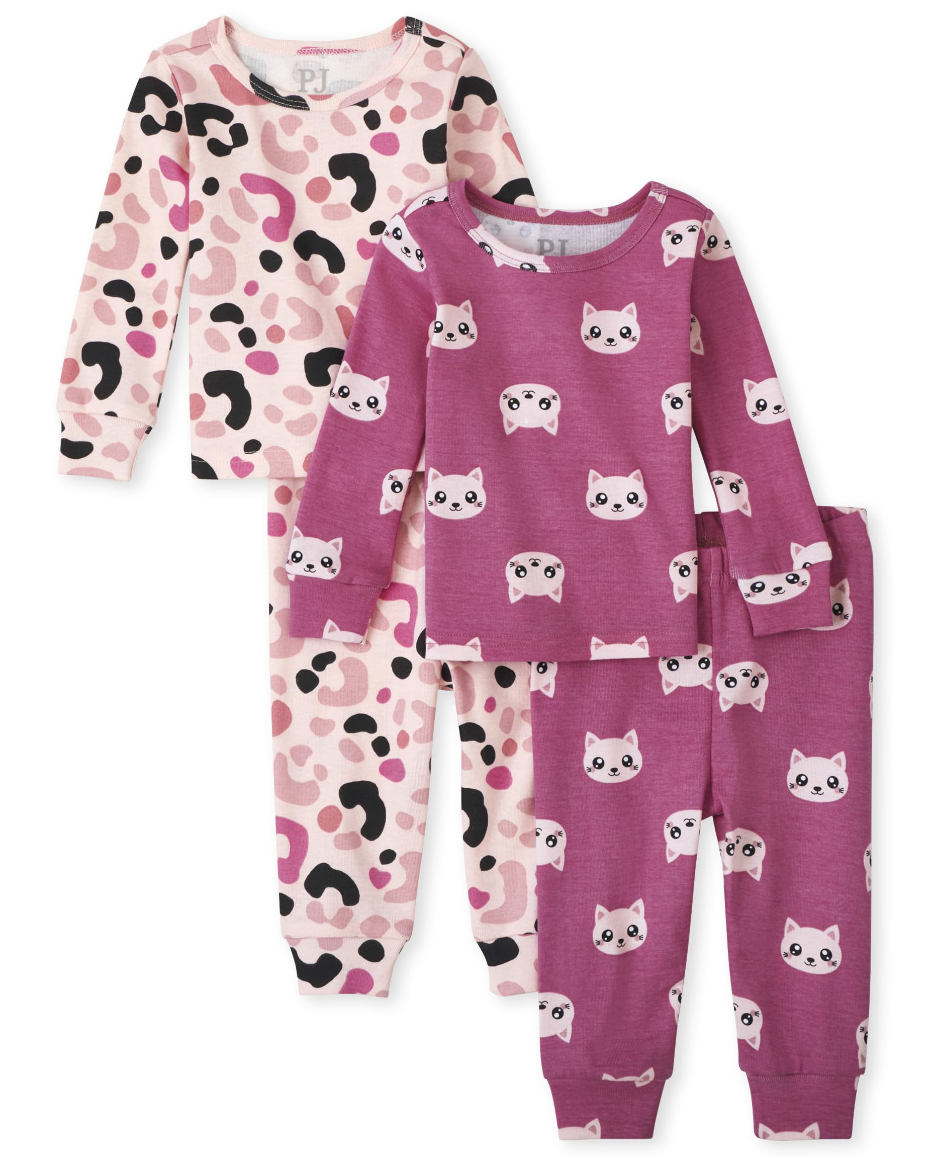 The Children's Place baby-girl and Toddler Long Sleeve Top and Pants Pajama Set Leopard 2 pack Baby & Toddler - PJ Set 18-24 Months