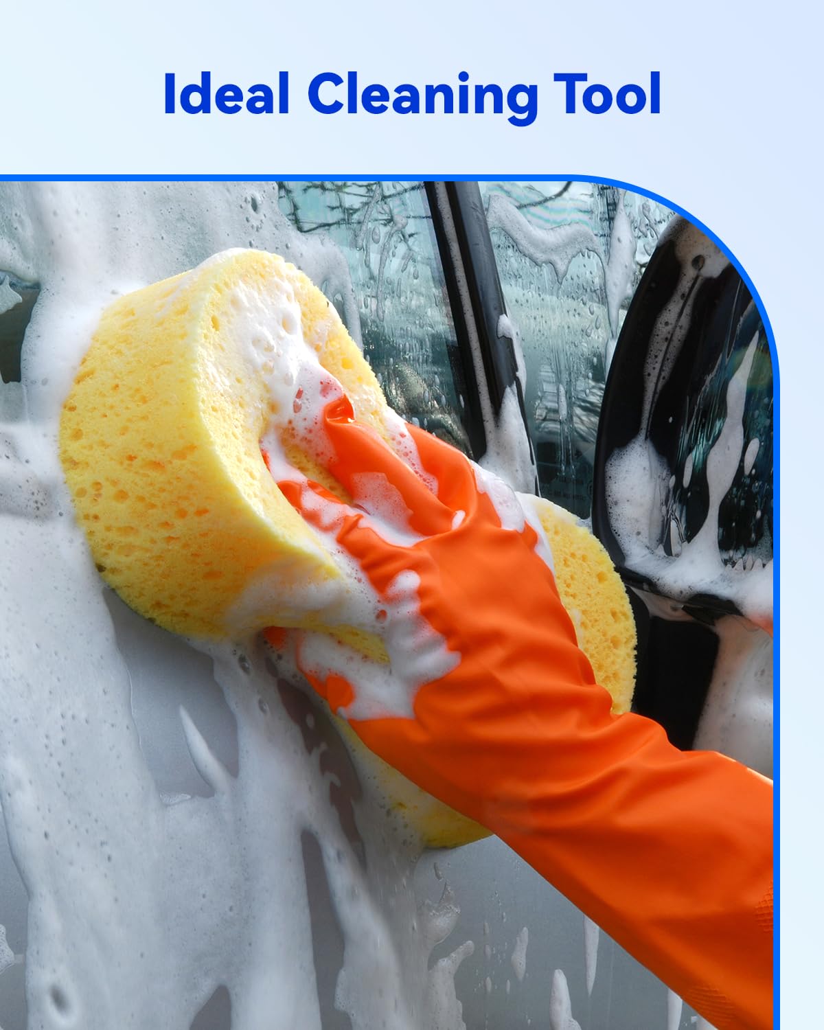 Temede Car Wash Sponge, Car Cleaning Large Sponges, All Purpose Sponges for Cleaning, Easy Grip Thick Foam Scrubber, Giant Bone Sponge for Kitchen, Bathroom, Household Clean