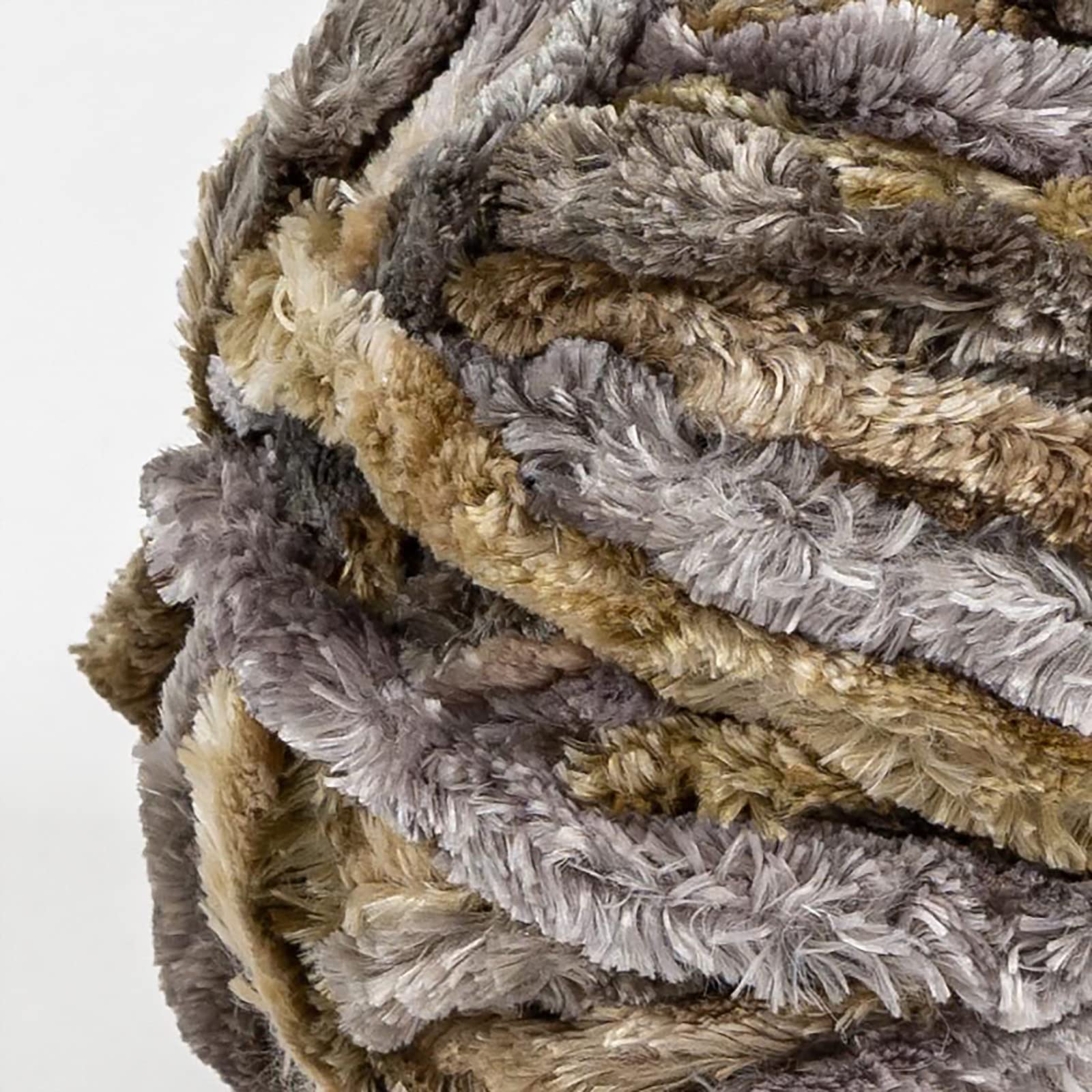 Crafted By Catherine Luxe Velvet Multi Yarn - 2 Pack (300 g / 10.5 oz, 98 Yards Each Skein), Khaki Multi, Gauge 6 Super Bulky