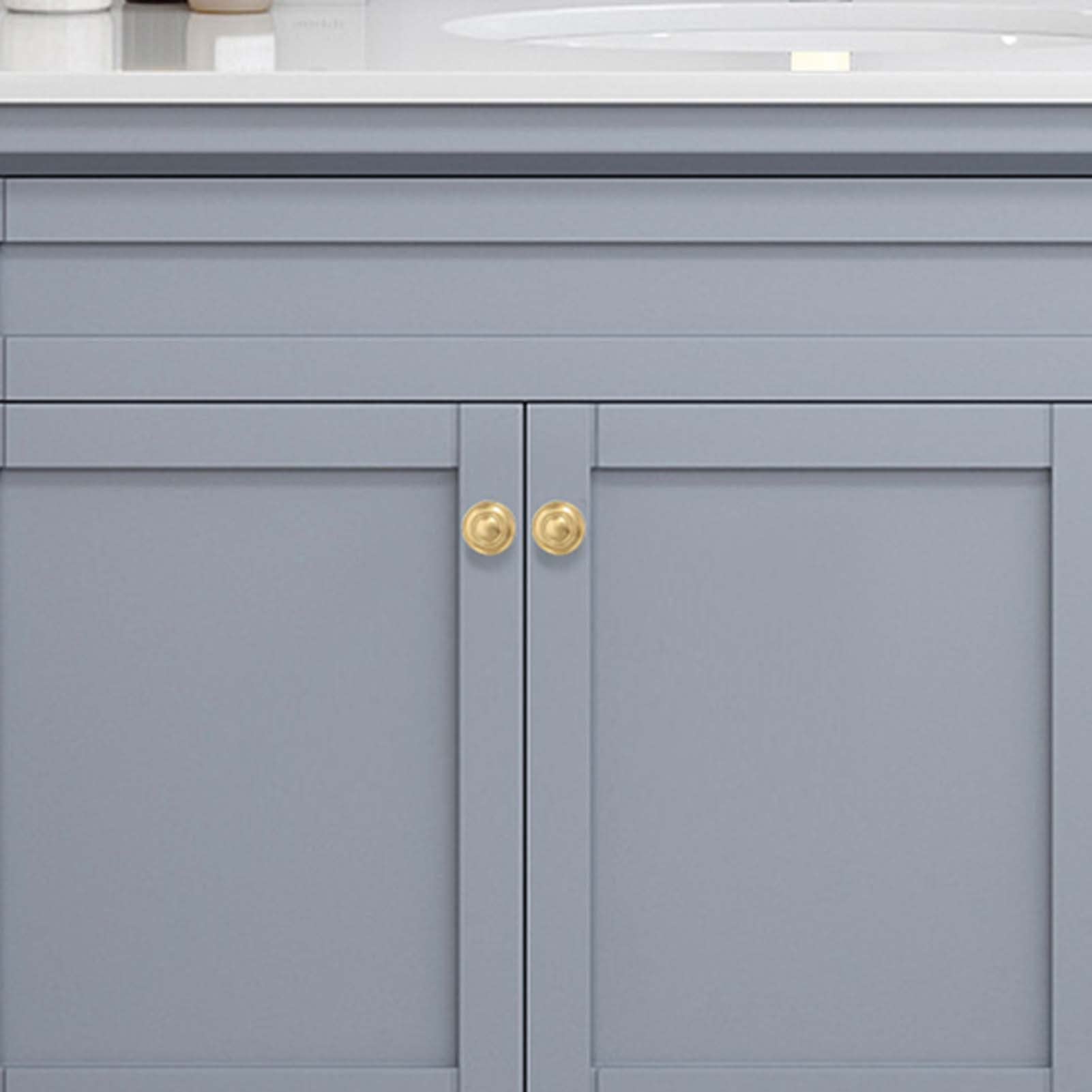 Gold Cabinet Knobs, Brass Double Hole Extended Handle, for Kitchen Cupboard Doors, Closet, Dresser Drawer (Color : Single hole c)