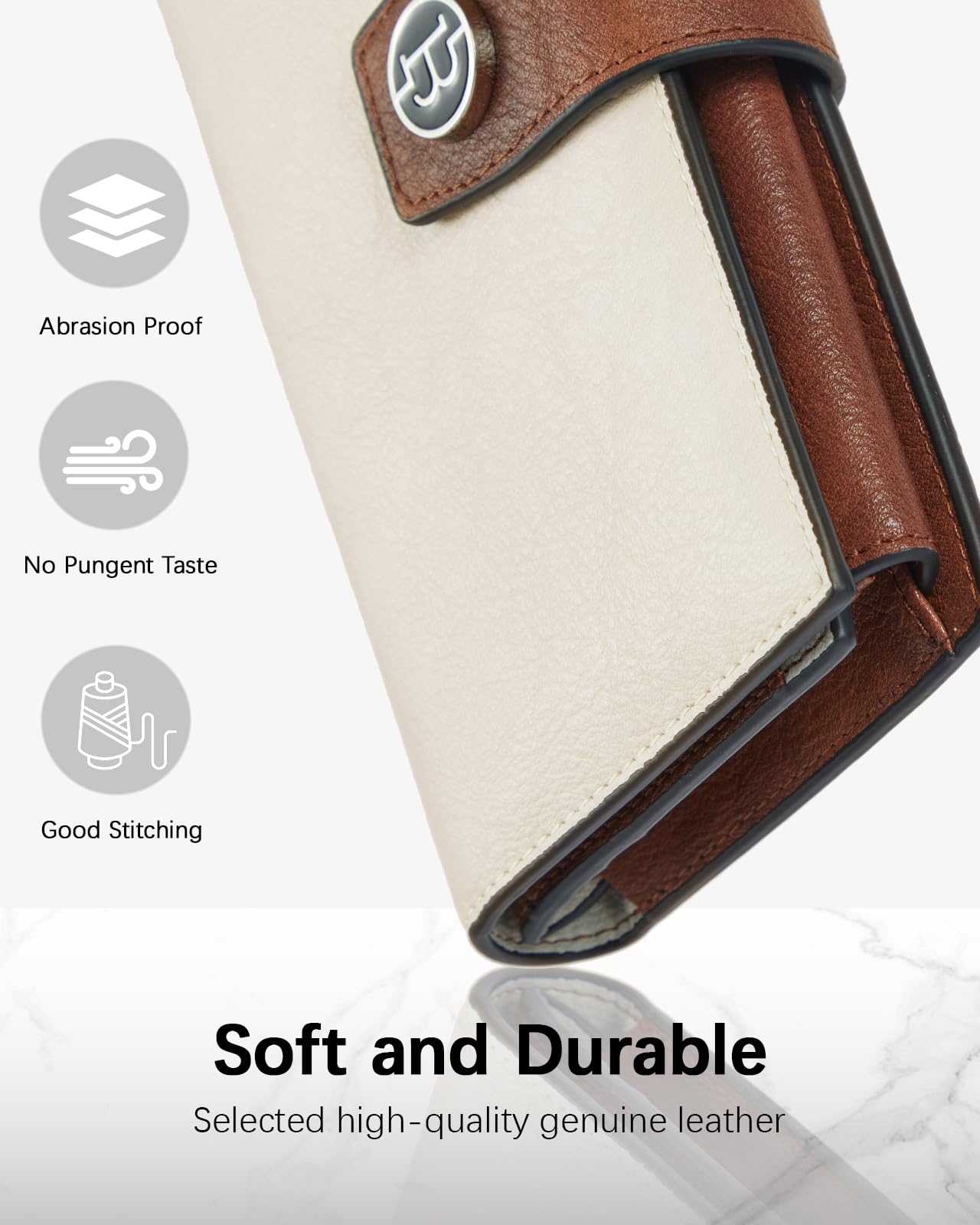 BOSTANTEN Womens Leather Wallets RFID Bundle Leather Backpack for Men