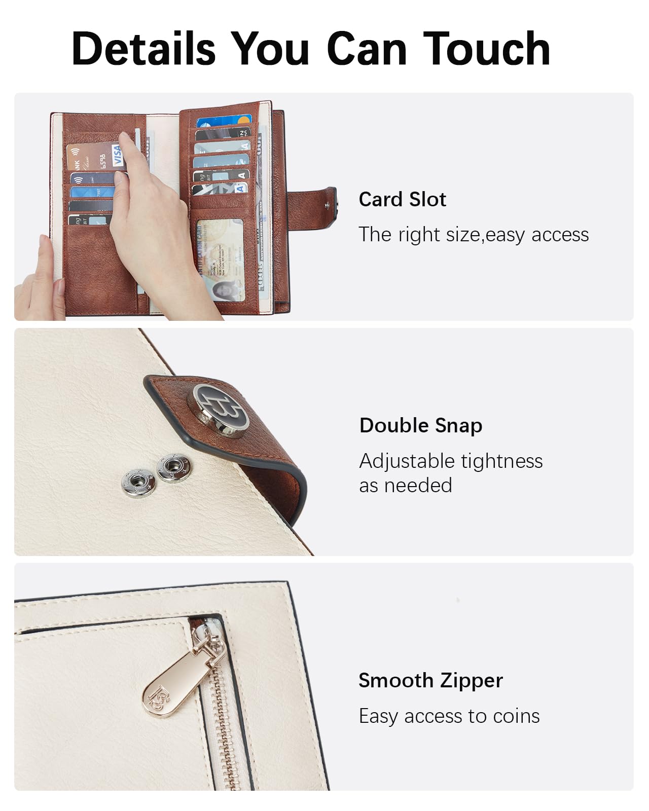 BOSTANTEN Womens Leather Wallets RFID Bundle Leather Backpack for Men