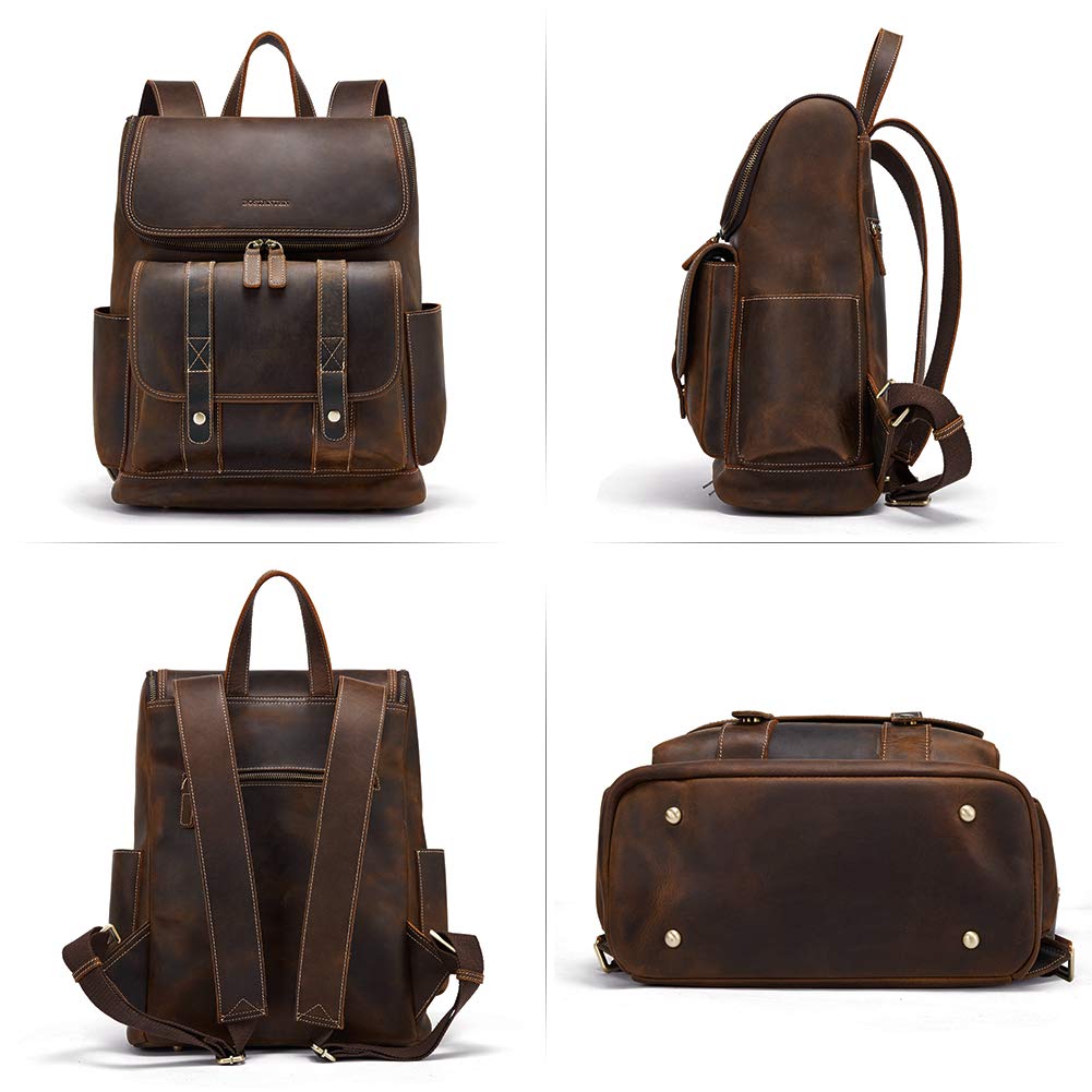 BOSTANTEN Womens Leather Wallets RFID Bundle Leather Backpack for Men