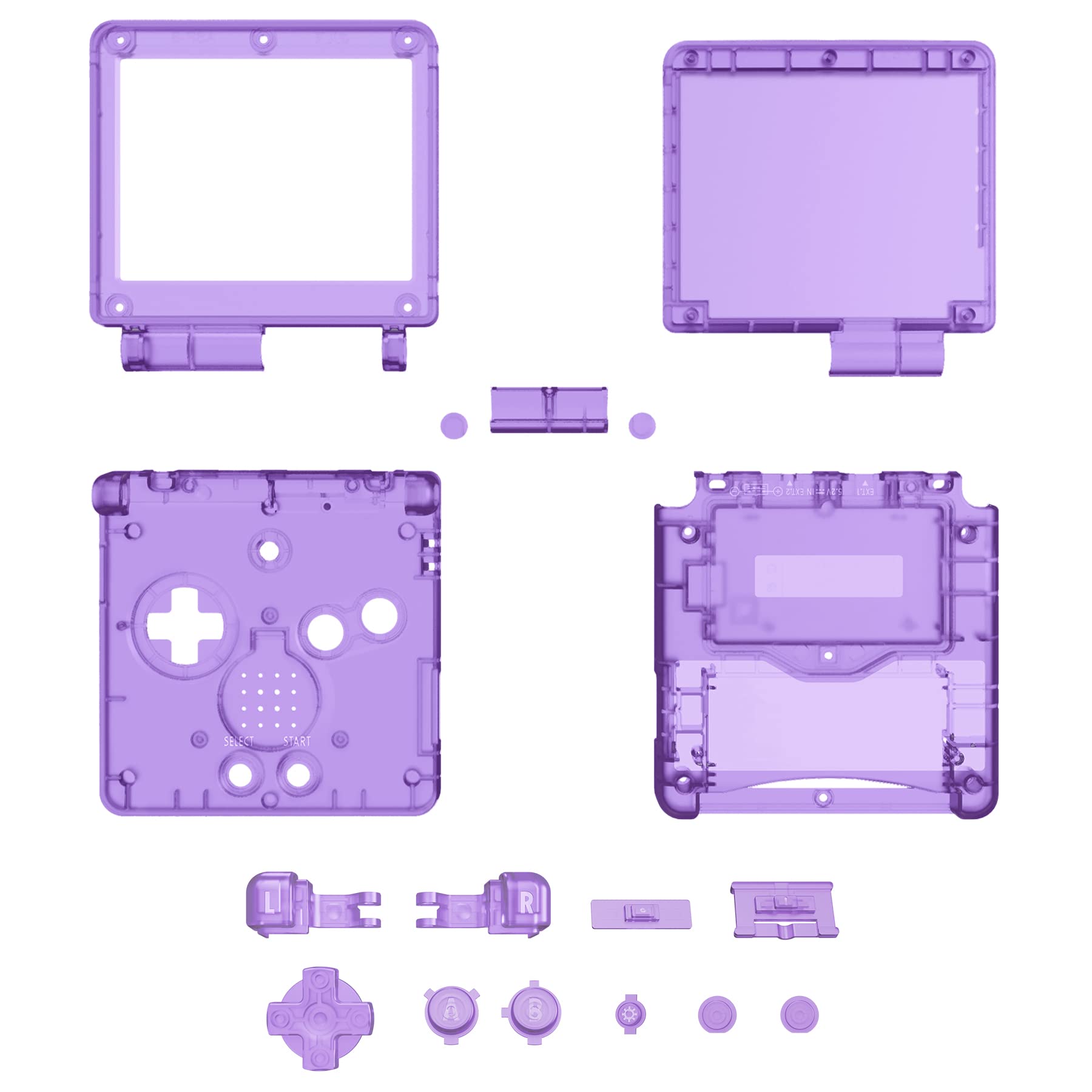 IPS Ready Upgraded eXtremeRate Clear Atomic Purple Custom Replacement Housing Shell for Gameboy Advance SP GBA SP β Compatible with Both IPS & Standard LCD β Console & Screen NOT Included