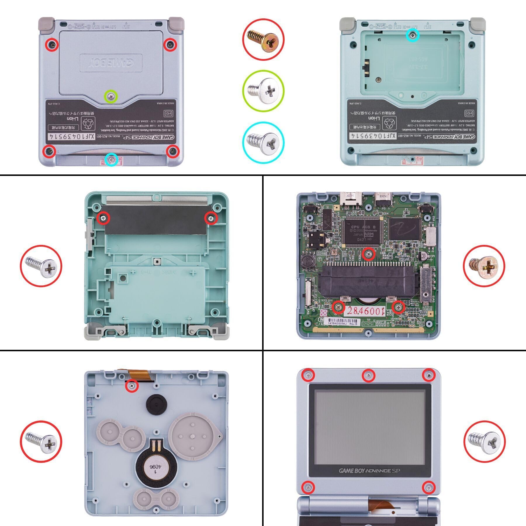 IPS Ready Upgraded eXtremeRate Clear Atomic Purple Custom Replacement Housing Shell for Gameboy Advance SP GBA SP β Compatible with Both IPS & Standard LCD β Console & Screen NOT Included