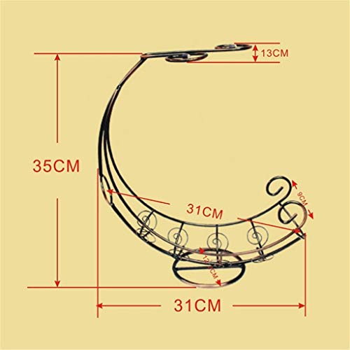 WIONC Retro Wine Bottle Holder Wine Rack Champagne Bottles Stand Glass Cup Holder Display Hanging Drinking Glasses Stemware Rack Shelf