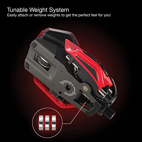 Mad Catz R.A.T. 8+ ADV Fully Adjustable Wired Gaming Mouse - Metal Base - 20000 DPI - 11 Programmable Buttons -4 User Profiles Stored Directly โ Customize RGB LED- Tunable Weight System - Red