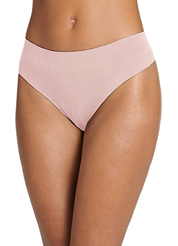 Jockey Women's Underwear EcoSeamfree Rib Thong, Pink Haze, 2XL