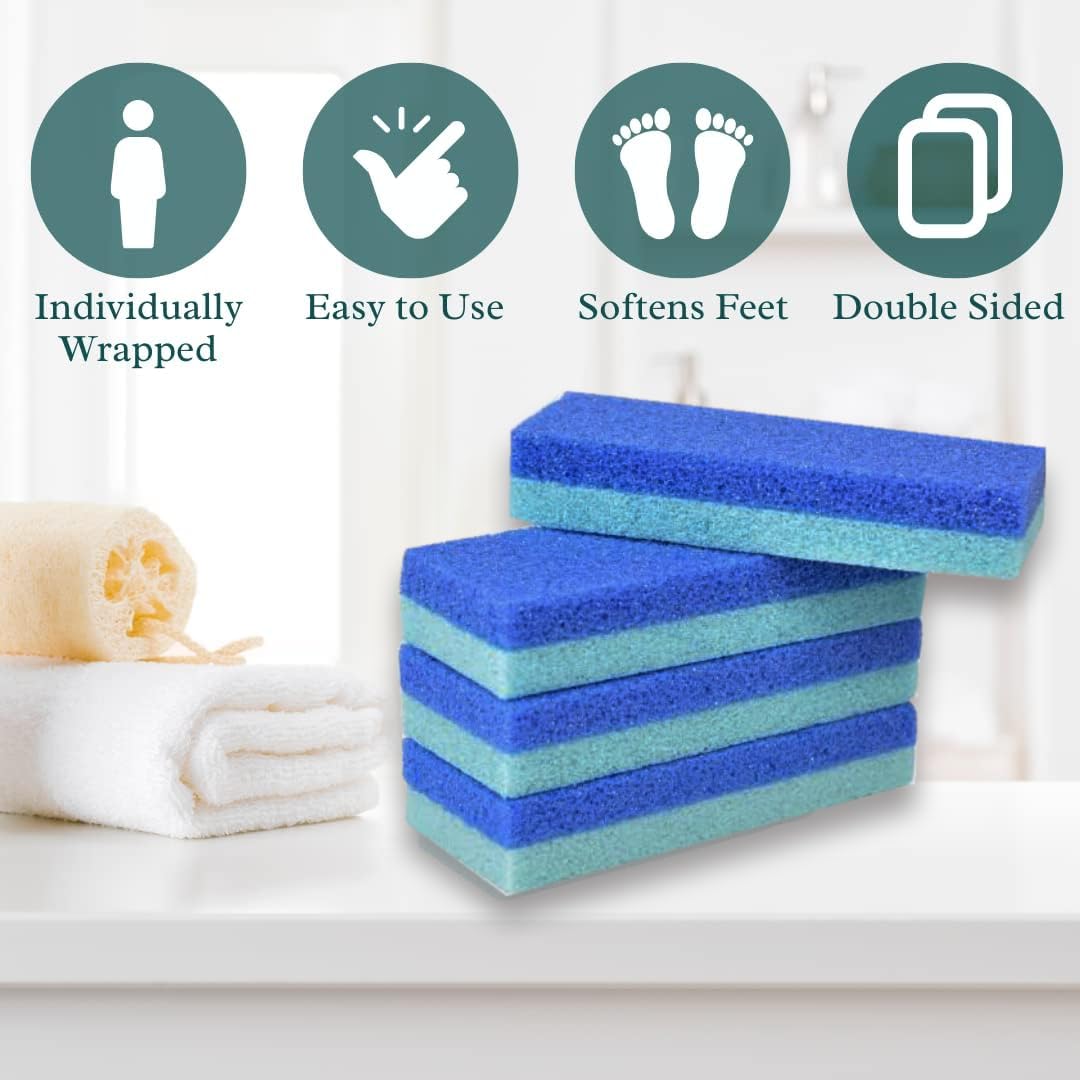 Mantello Pumice Stone for Feet- Foot Scrubbers for Shower and Foot Tub- Pumice Stone for Feet Callus Remover- Double Sided Foot Scrubber Dead Skin Remover- 4 Pack