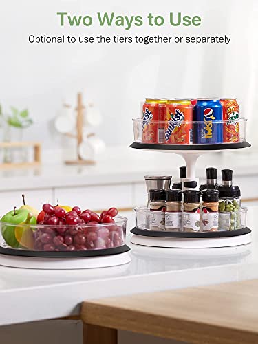 Kootek 16 Pcs Desk Drawer Organizer and 2 Tier Adjustable Lazy Susan Turntable Non-Skid Kitchen Cabinet Organizer