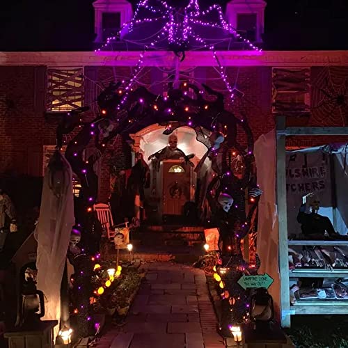 Dazzle Bright Fairy String Lights, Total 40FT 120LED Copper Wire Battery Operated Waterproof Lights, Halloween Decorations for Indoor Home Outdoor Garden Patio Party Decor (Purple, 2)
