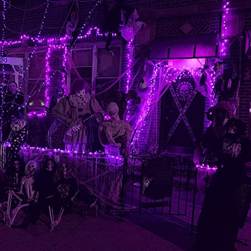 Dazzle Bright Fairy String Lights, Total 40FT 120LED Copper Wire Battery Operated Waterproof Lights, Halloween Decorations for Indoor Home Outdoor Garden Patio Party Decor (Purple, 2)