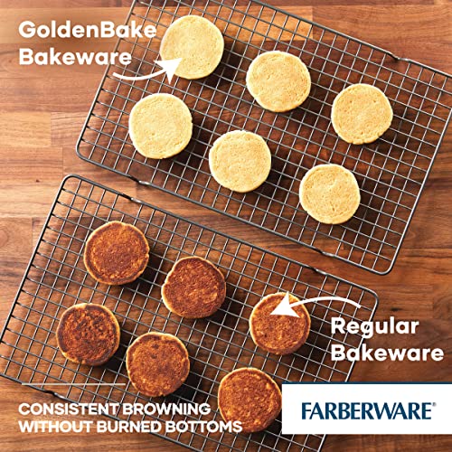 Farberware GoldenBake Bakeware Nonstick Baking Pan/Cake Pan with Lid, Rectangle, Insulated, 9 Inch x 13 Inch - Gray