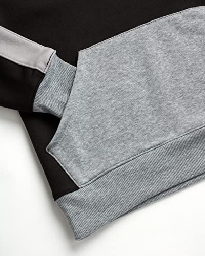 RBX Boys' Active Sweatsuit Set - 3 Piece Fleece Zip Up Hoodie, Athletic T-Shirt, and Jogger Sweatpants for Boys (Sizes: 8-12), Size 10, Black