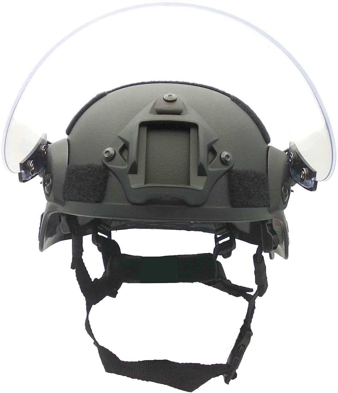 Hunting Explorer Airsoft MICH 2000 ACH Tactical Helmet with Clear Visor NVG Mount and Side Rail, Black, 11.81 x 11.34 x 7.09inch