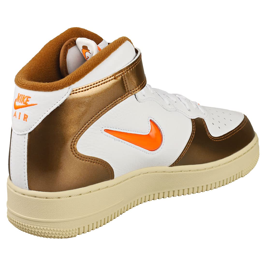 NIKE Unisex Fashion Sneakers, White Total Orange Ale Brown 100, 10.5 US Men