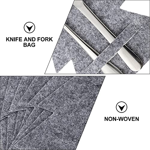 8Pcs Christmas Tree Design Cutlery Bag Home Tableware Cover Table Decor Grey Decor for Celebration Party