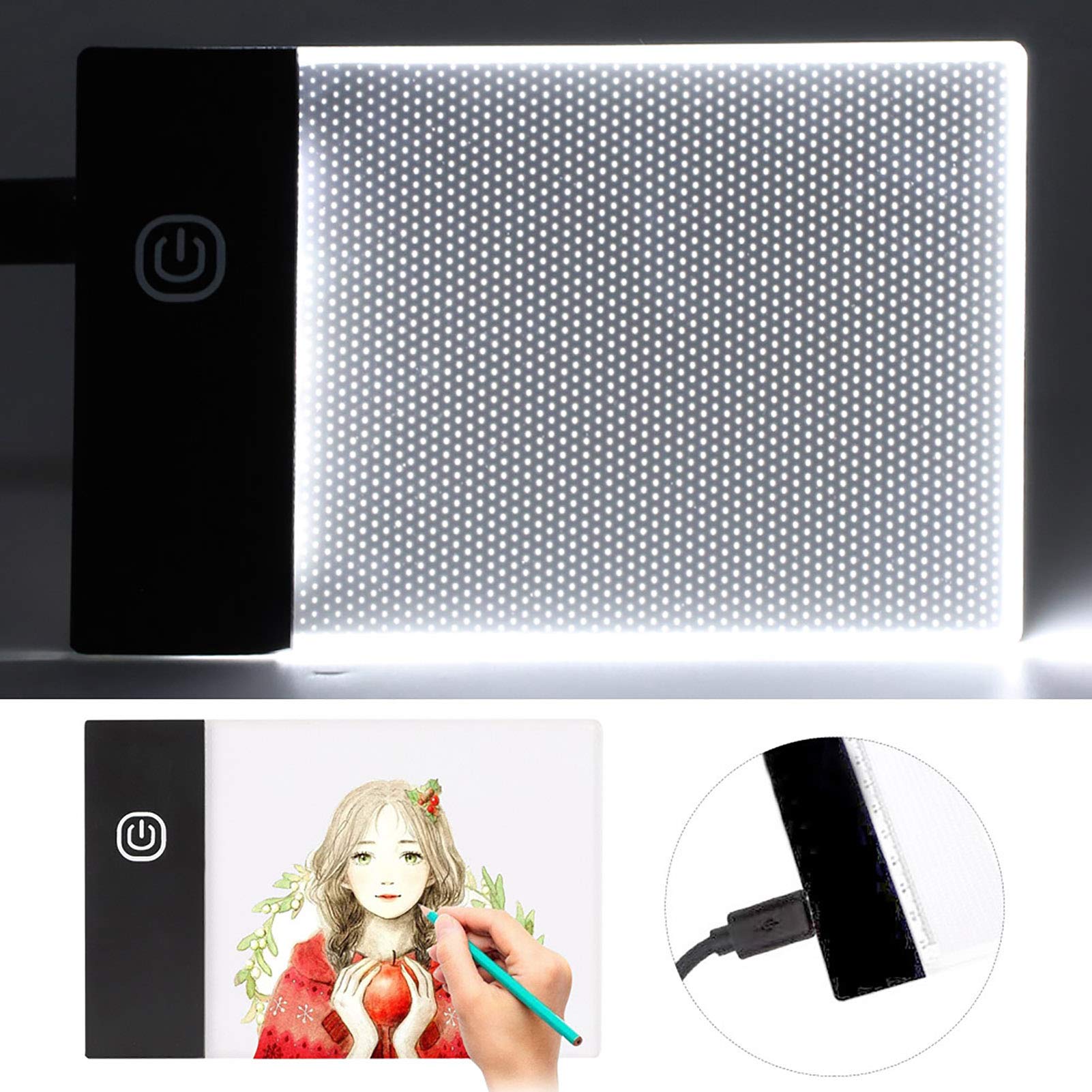 LED Light Box, Eye‑ A6 LED Light Pad Drawing LED Light Board Brightness Artcraft Tracing Flip Book Kit with Non‑Slip Backing, LED Copy Board Tablet