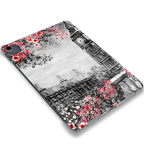 Big Ben London Roses case Compatible with iPad Mini Air Pro 7.9 8.3 9.7 10.2 10.9 11 12.9 inch Pattern Cover New 2022 2021 Trifold Stand 3 4 5 6 7 8 9 Generation 190 (11" Pro 1/2/3 gen)