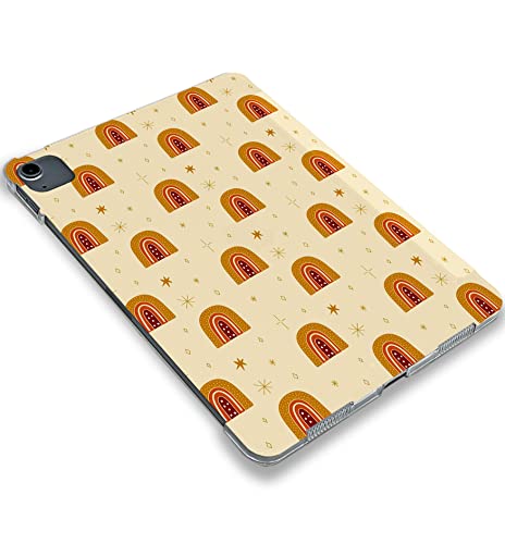 Kawaii Rainbow Beige Art case Compatible with iPad Mini Air Pro 7.9 8.3 9.7 10.2 10.9 11 12.9 inch Pattern Cover New 2022 2021 Trifold Stand 3 4 5 6 7 8 9 Generation 189 (11" Pro 1/2/3 gen)