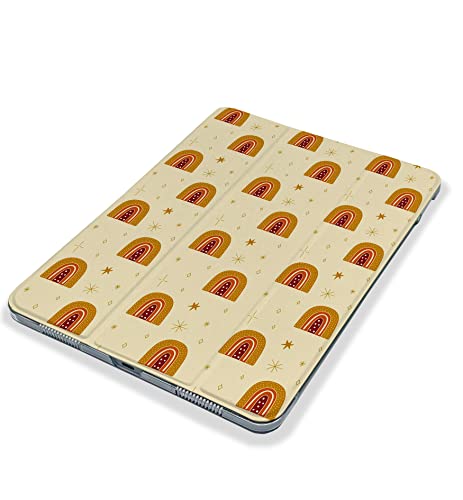 Kawaii Rainbow Beige Art case Compatible with iPad Mini Air Pro 7.9 8.3 9.7 10.2 10.9 11 12.9 inch Pattern Cover New 2022 2021 Trifold Stand 3 4 5 6 7 8 9 Generation 189 (11" Pro 1/2/3 gen)