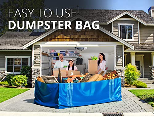 Skywin- Dumpster Bag, 2 Pack Reusable Yard Waste Bags, Foldable Yard Waste Container, Trash Bag for Waste Management, Multiple Times Use During Renovations, Can Hold Up to 3,500 lbs