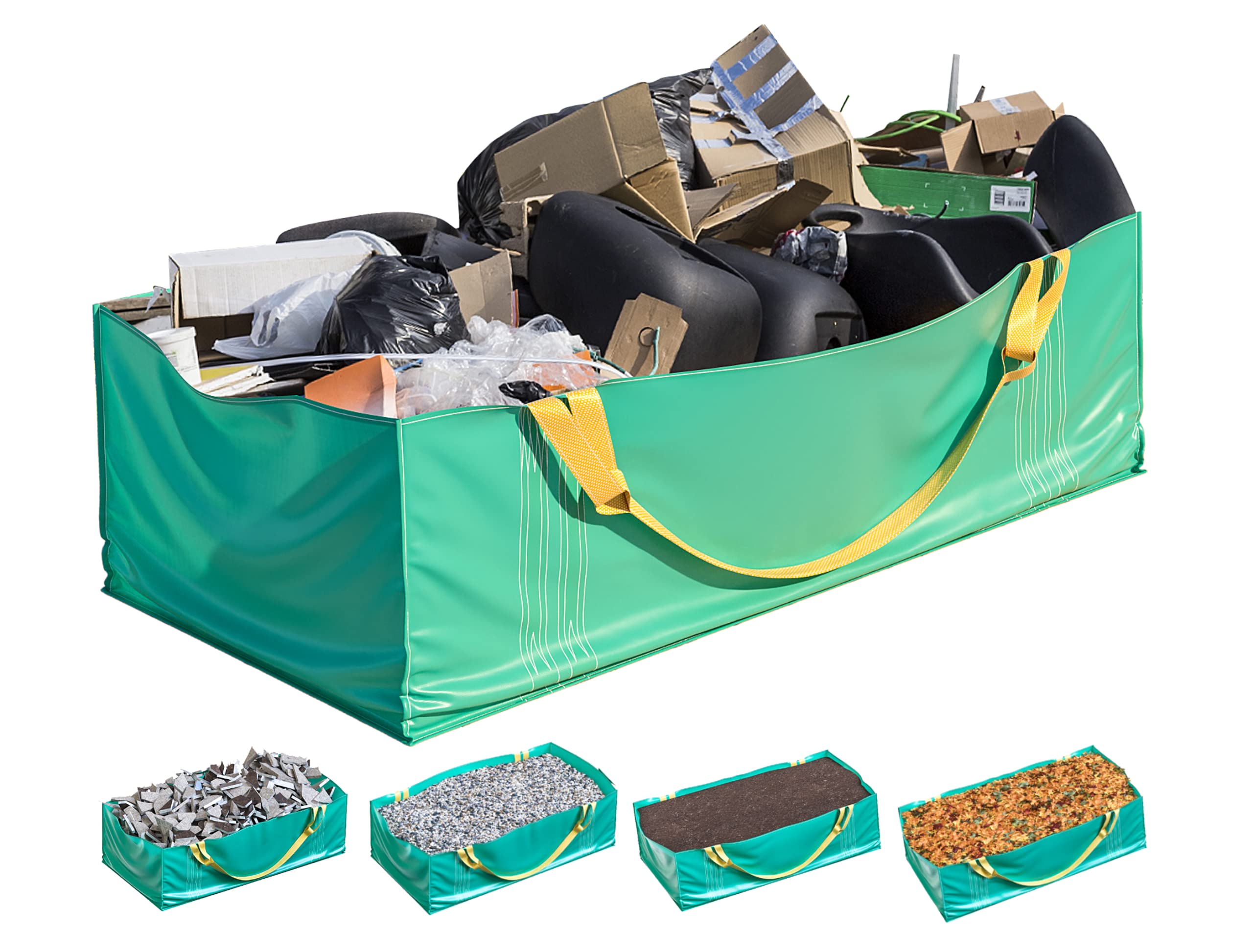 Skywin Dumpster Bag, Reusable Yard Waste Bags, Foldable Yard Waste Container, Trash Bag for Trash Management, Multiple Times Use During Renovations, Can Hold Up to 3,500 lbs