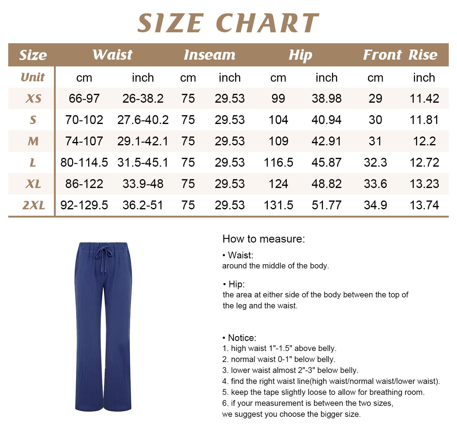 chouyatou Women's Summer Loose Drawstring Waist Beach Linen Wide Leg Pants Palazzo (X-Large, White)