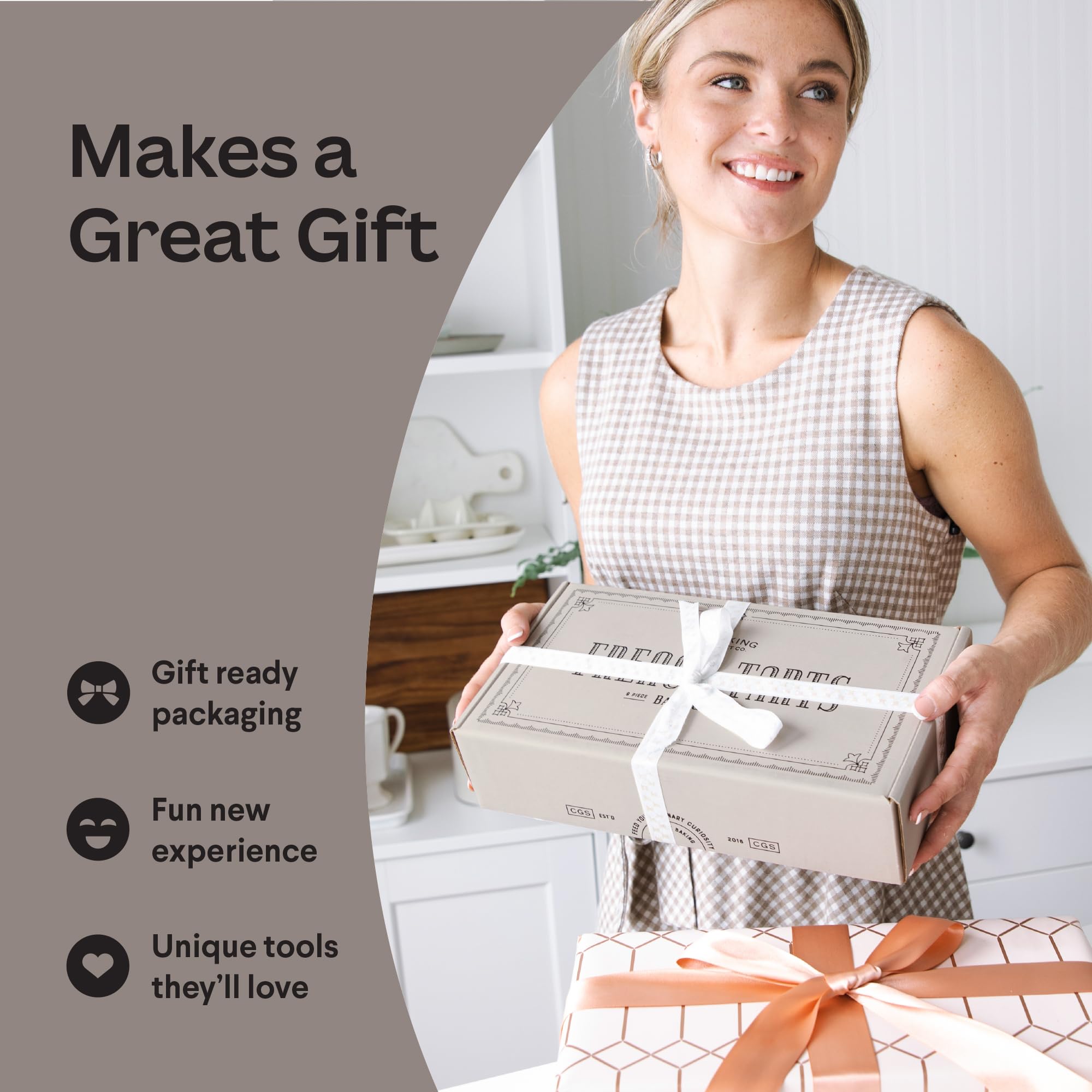 French Tart Baking Set | Unique Baking Gifts for Women BFF Kitchen Baking SuppliesPresent a Food Making Kit For Adults & Parisian Cooking Tools for Pastry Dessert