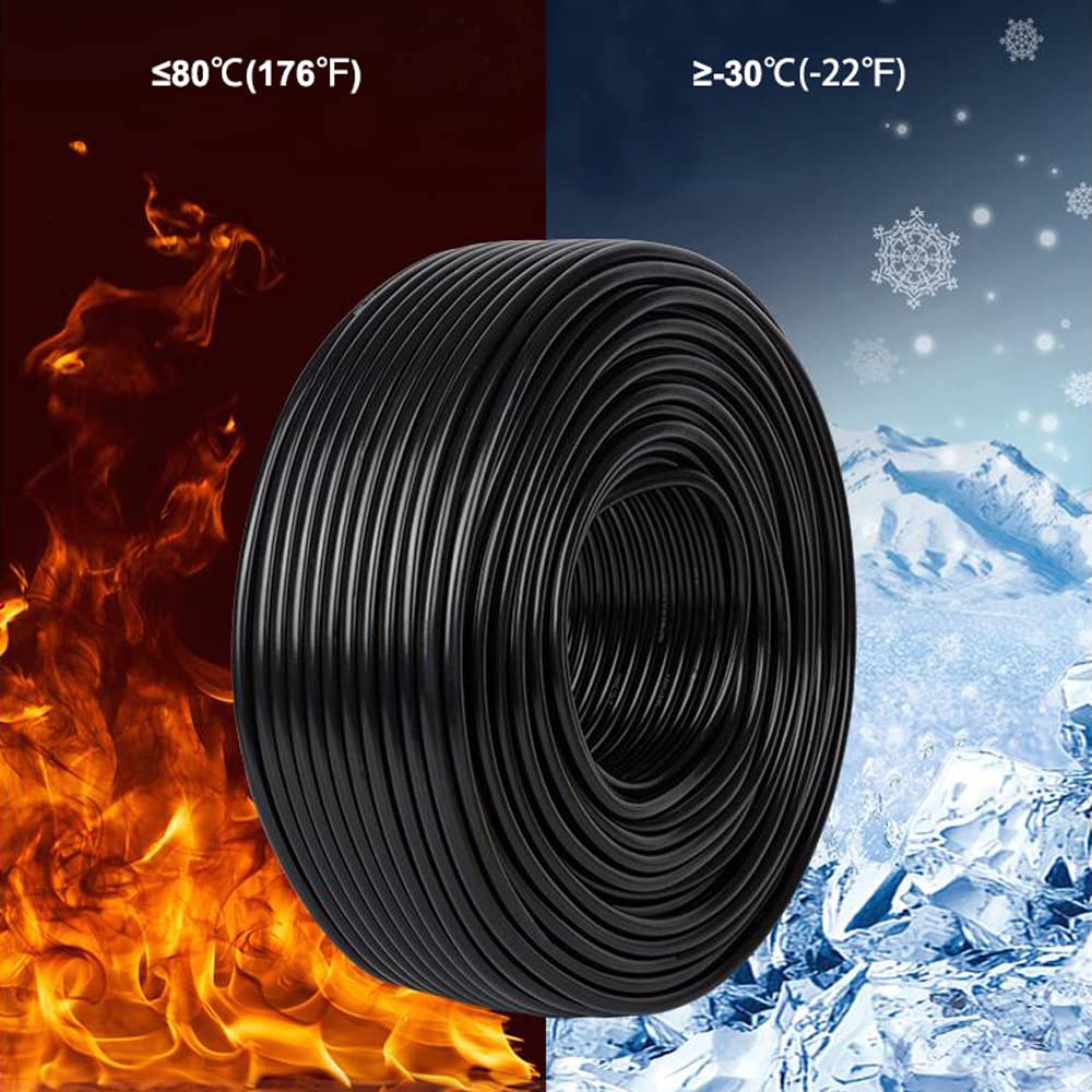 NorthPada 180 Feet 18/2 Core 18 AWG 2 Conductor Copper Electronic Electrical Landscape Wire Stranded PVC Waterproof Insulated Cable 5V 9V 12V 24V 120V 240V Two Cord for LED Lamp Automotive Outdoor
