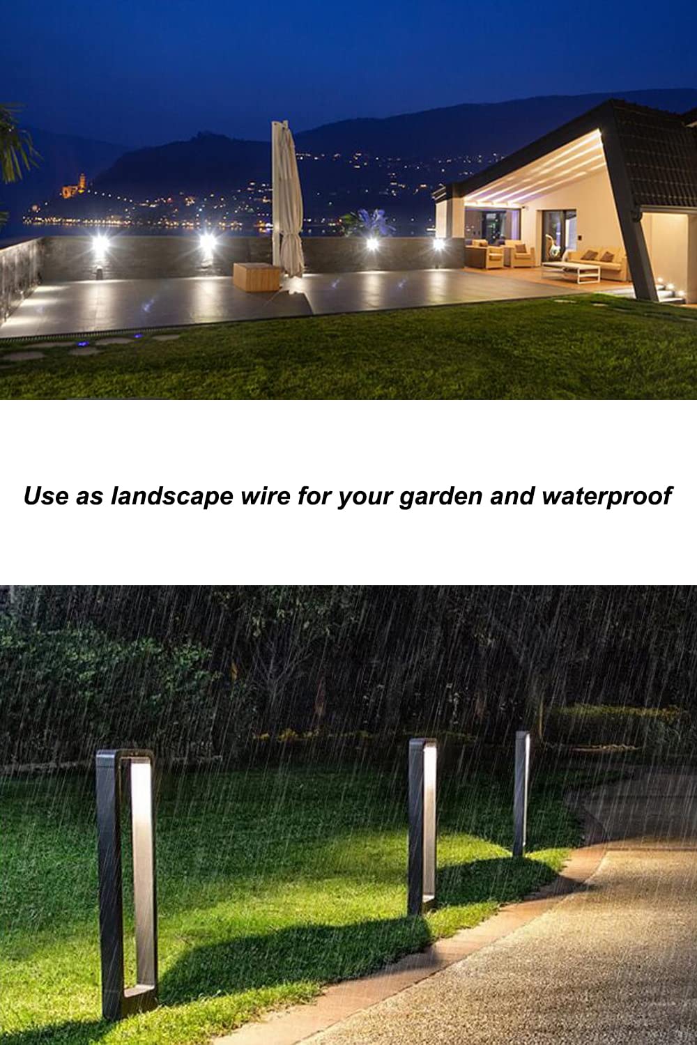 NorthPada 180 Feet 18/2 Core 18 AWG 2 Conductor Copper Electronic Electrical Landscape Wire Stranded PVC Waterproof Insulated Cable 5V 9V 12V 24V 120V 240V Two Cord for LED Lamp Automotive Outdoor