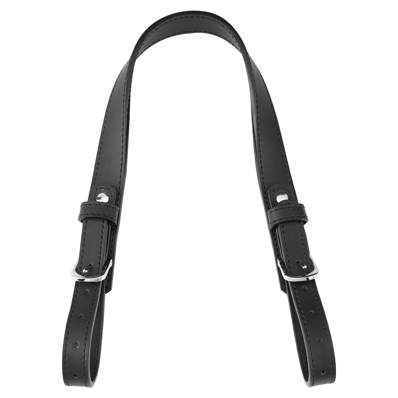 WADORN Leather Purse Strap Replacement, 17.9 Inch Adjustable Handbag Handles Strap Cowhide Leather Bag Handles DIY Bag Purse Making Accessories for Satchel Tote Crossbody Bag, Black