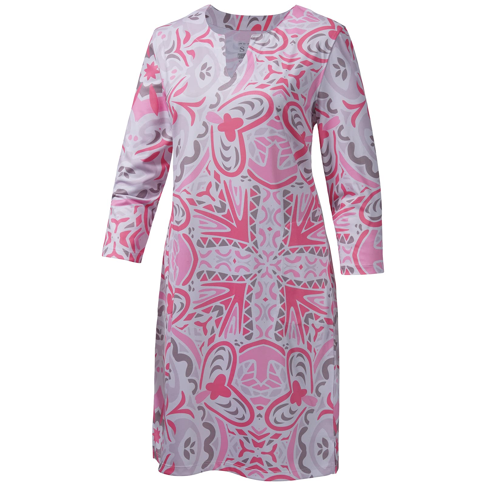 Lightbare Women’s 3/4 Sleeve Dress with Pockets UPF 50+ Casual Sun Dress Breathable Quick Dry for Beach Hiking Outdoors Party