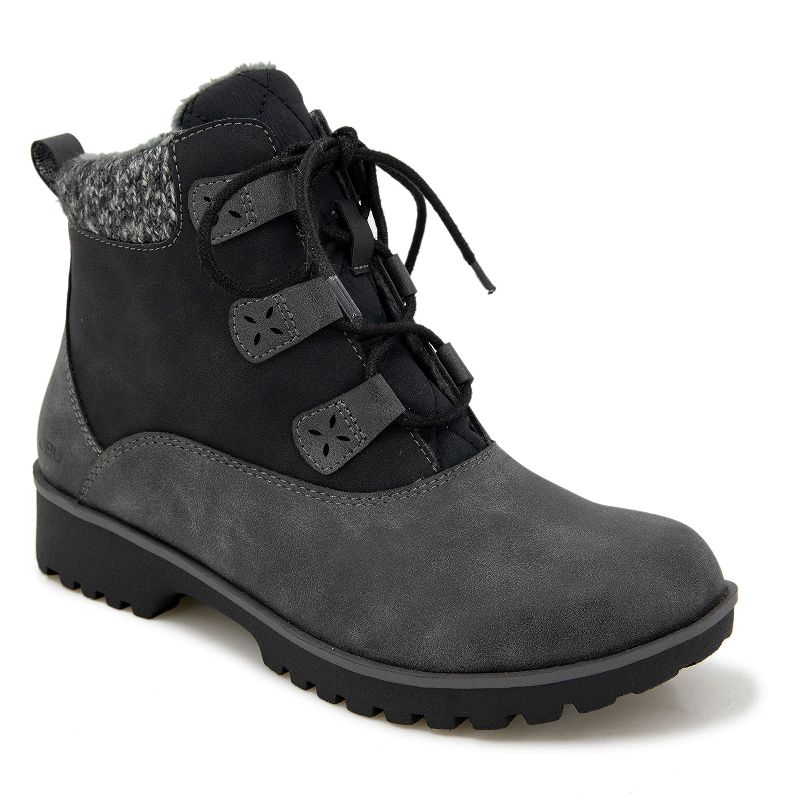 JBU by Jambu Women's Stone Ankle Boot, Black/Charcoal, 8