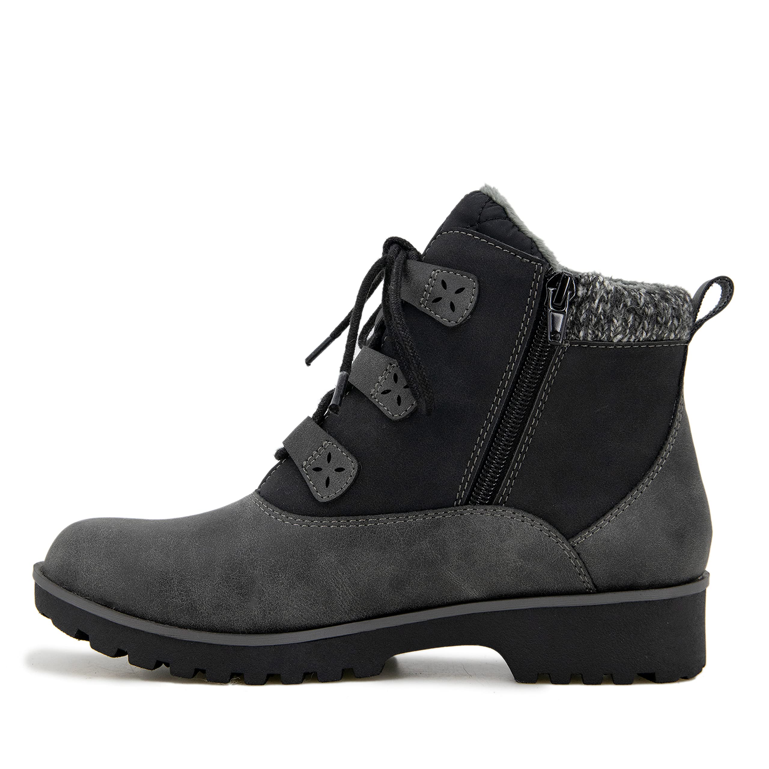JBU by Jambu Women's Stone Ankle Boot, Black/Charcoal, 8