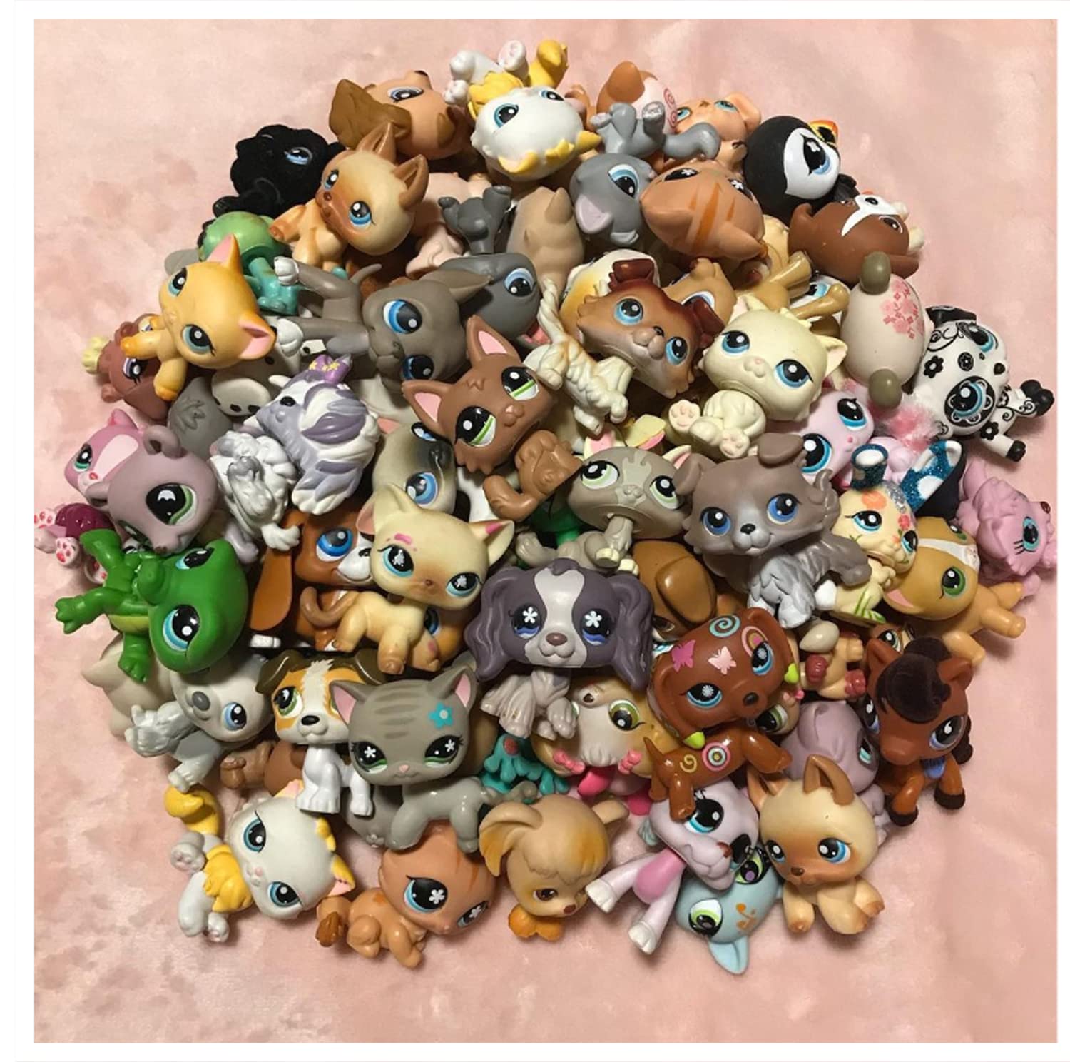 YSLPS LPS Toys, US Old LPS Pet Shop Pack ( Random 3 PC LPS Figures and 6 PC LPS Accessories) LPS Colletable Set Kids Gift