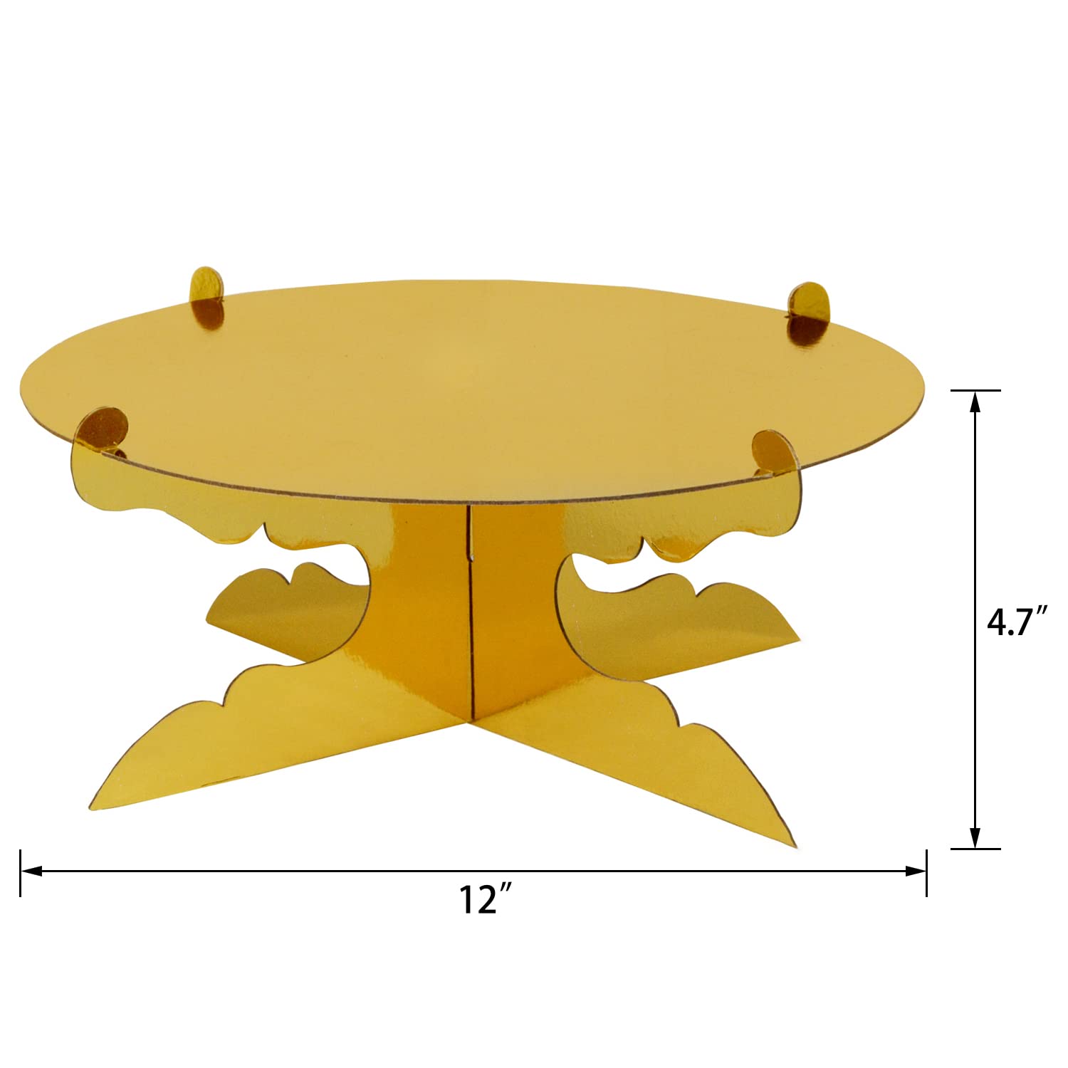 everforyou 12 inch One Tier Cardboard Cupcake Stands & Cake Stands for Party (1, Gold)