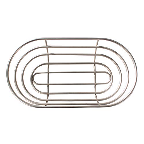 Spectrum Diversified Euro Basket, Classic Kitchen Design for Breads, Roll, Muffin Pastries & Baked Good Storage, Traditional Style Snack & Food Holder for Serving, 7 x 12.5 x 3.5, Satin Nickel