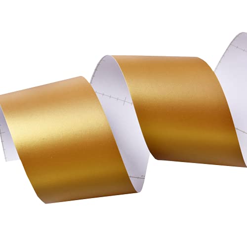 Yija 5M Frosted Gold Self Adhesive 3D Peel and Stick Waterproof Wall Border Easy to Apply Kitchen Bathroom Tiles Sticker 4 x196.8 inch