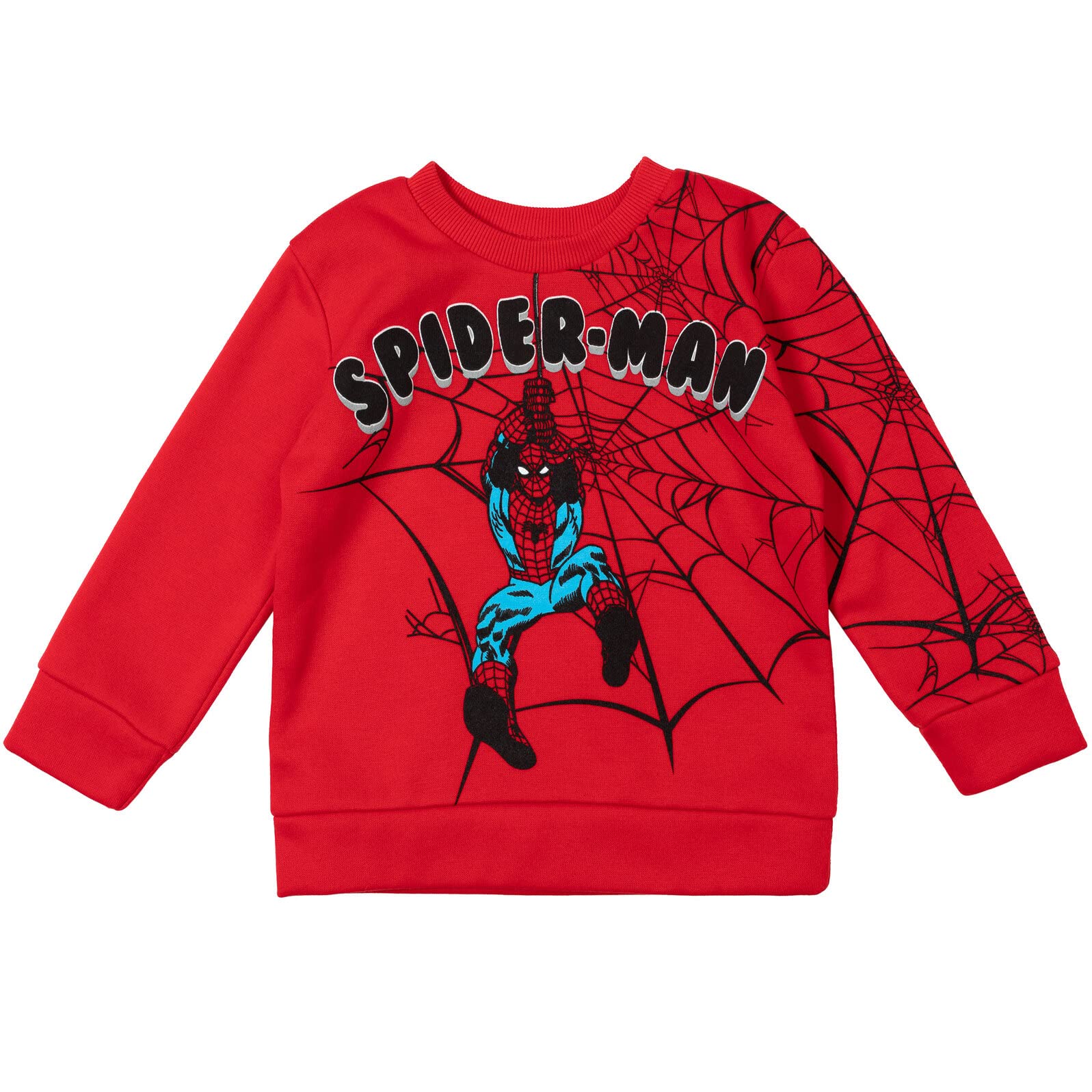 Marvel Avengers Spider-Man Little Boys Fleece Pullover Sweatshirt and Pants Set Black/Red 7-8